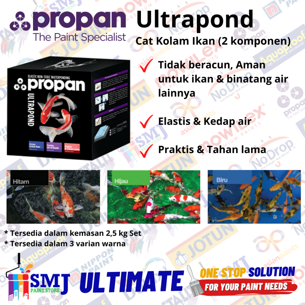 Jual Cat Kolam Ikan PROPAN ULTRAPOND Blue Biru 2,5kg mirip Flexycoat ...