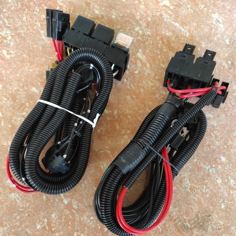 Jual kabel set relay wiring kit lampu depan headlamp mobil universal H4 ...