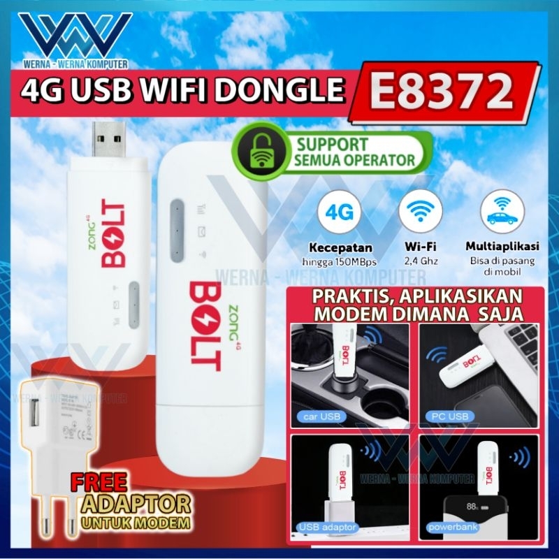 Jual MODEM USB WiFi E8372 WINGLE 4G LTE Free Adaptor 1A Support All ...