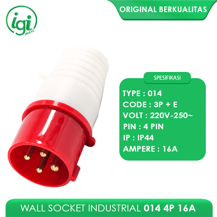 Jual SOCKET MOBILE MOUNTING 4 PIN 16A SOKET PLUG STOP KONTAK INDUSTRI 014 | Shopee Indonesia