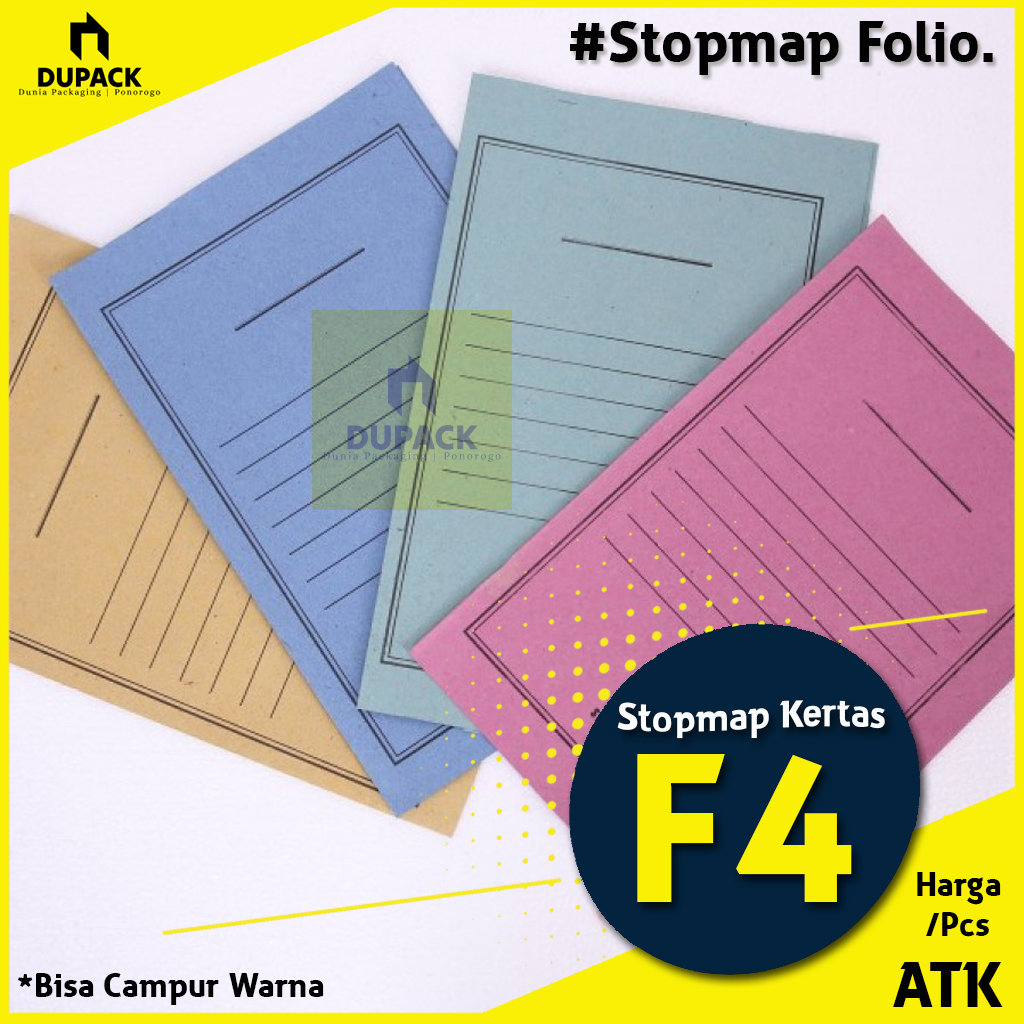 Jual Stopmap Kertas Folio F4 Bebas Pilih Warna ATK | Shopee Indonesia