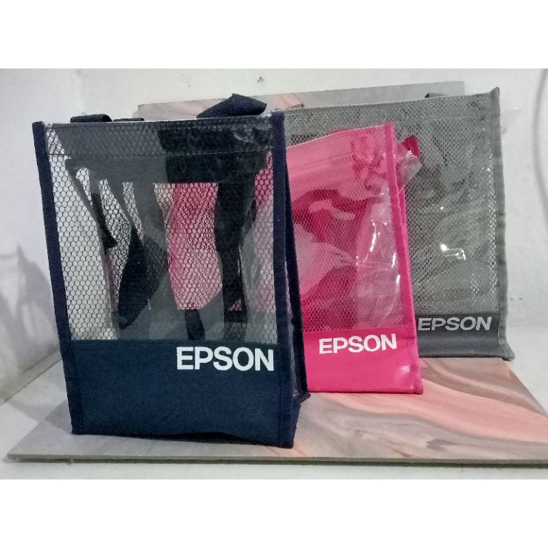 Jual Tas Transparan Wanita Tote Bag Model Jaring Logo Epson | Shopee ...