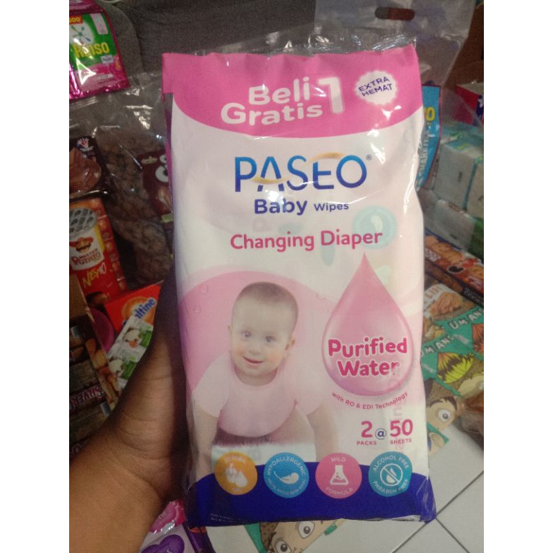 Jual Tisu basah Paseo dapat 100 pcs 2 pack tissu basah bayi lembut di ...