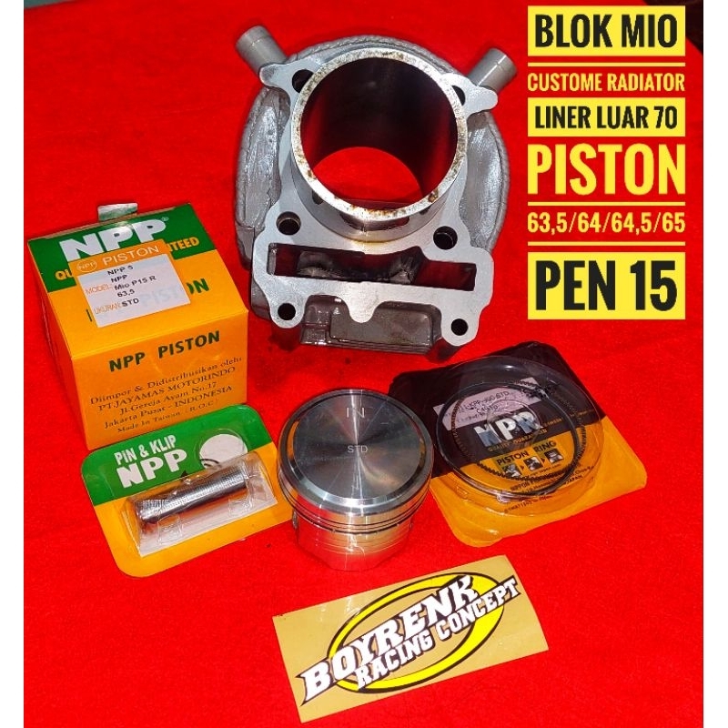 Jual CYLINDER BLOK MIO 5LW BORE UP DMTR LINER LUAR 70|72SET PISTON ...