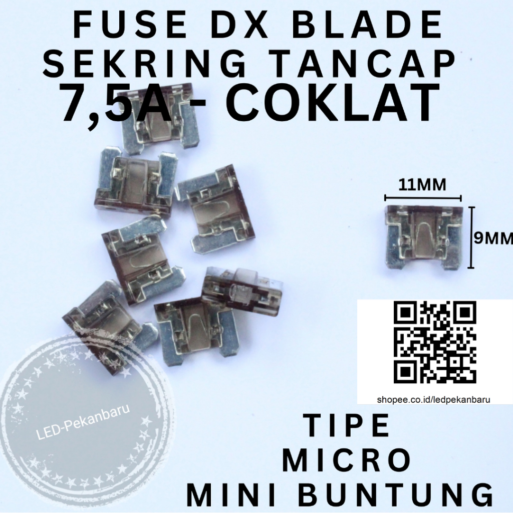 Jual FUSE BLADE TANCAP DX MICRO 7,5A SEKRING MOBIL MIKRO BUNTUNG 11MM ...