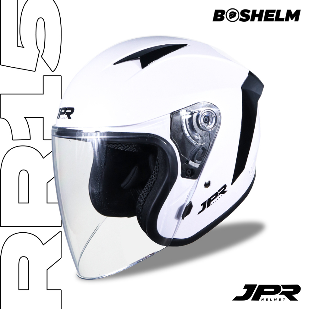 Jual BOSHELM Helm JPR RR15 Solid PEARL WHITE Helm Half Face SNI ...