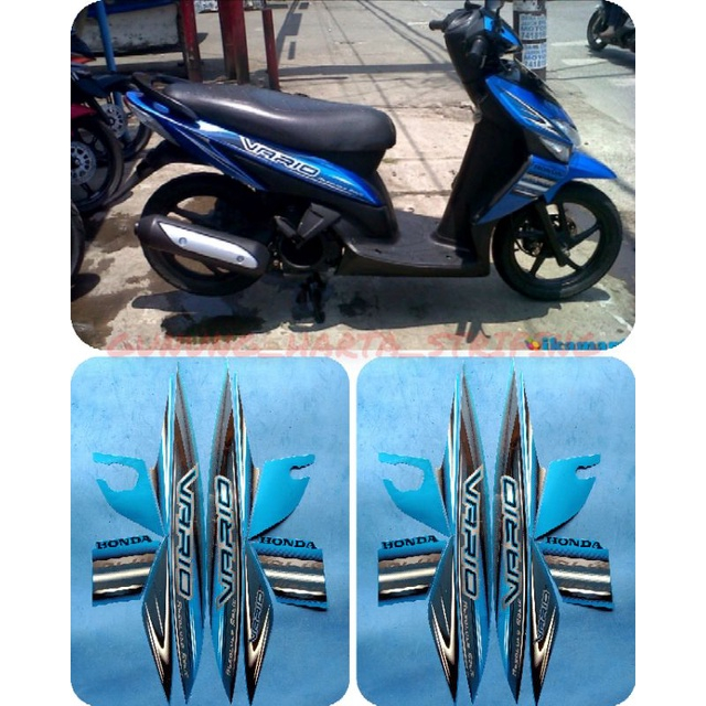 Jual stiker striping motor Vario cw 2008 biru standar berkualitas ...