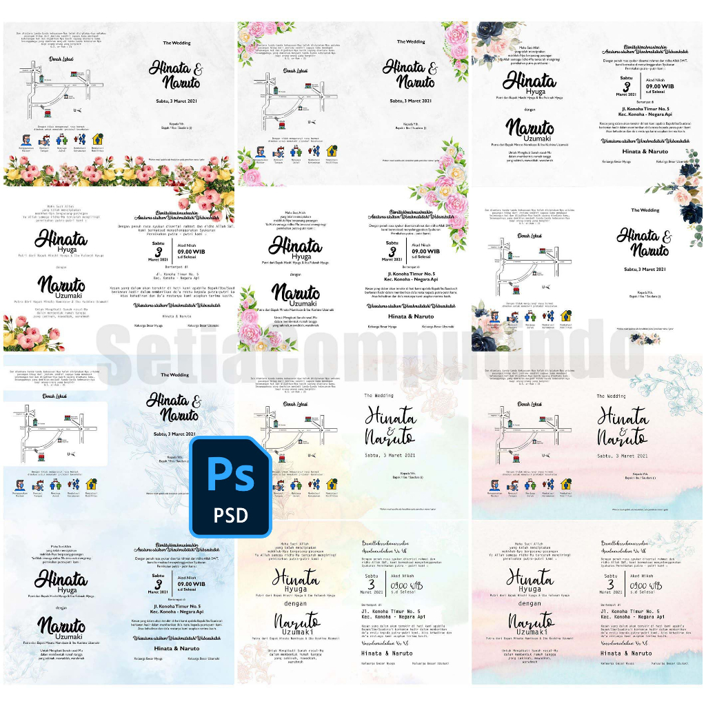Jual V2. Template Undangan Pernikahan PSD atau Photoshop | Shopee Indonesia