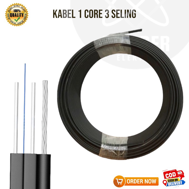 Jual GLOBAL KABEL FO 1 CORE 3 SELING 110-115 METER FIBER OPTIC DROPCORE ...