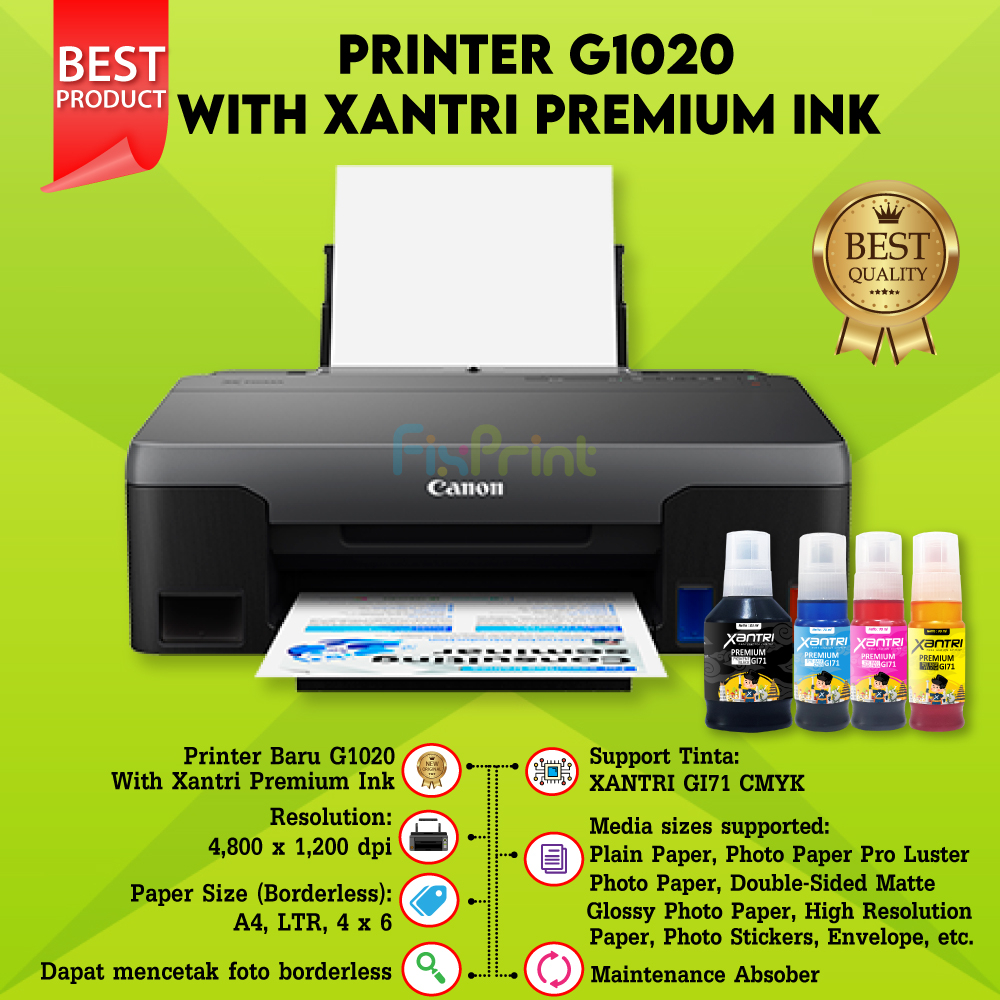Jual Printer Inkjet Canon PIXMA G1020 Ink Tank system New Original ...