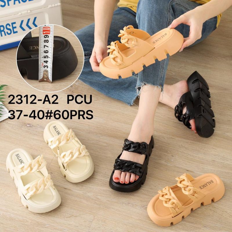Jual Sandal Wedges Wanita Import Ban Dua Ring Rantai Balance 2312-A2 | Shopee Indonesia