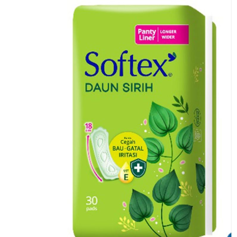 Jual PANTY LINERS | SOFTEX DAUN SIRIH PANTYLINER LONGER AND WIDER 18CM ...