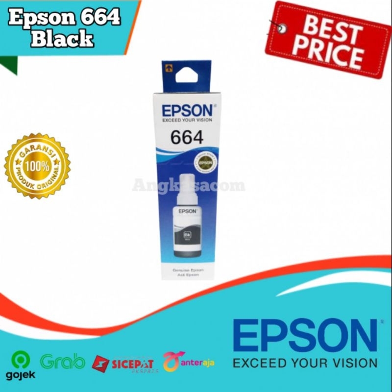 Jual Tinta Epson 664 Black Cyan Magenta Yellow Original (Printer L100/L110/L120/L200/L210/L220 ...