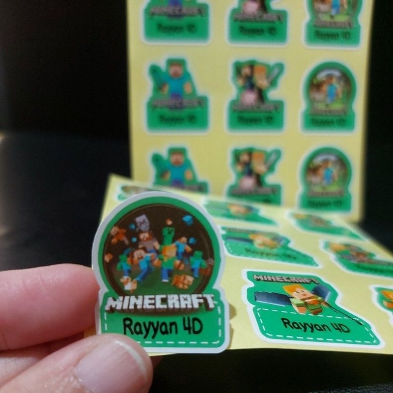 Jual Minecraft Stiker Nama Peralatan Sekolah Label Nama Karakter ...