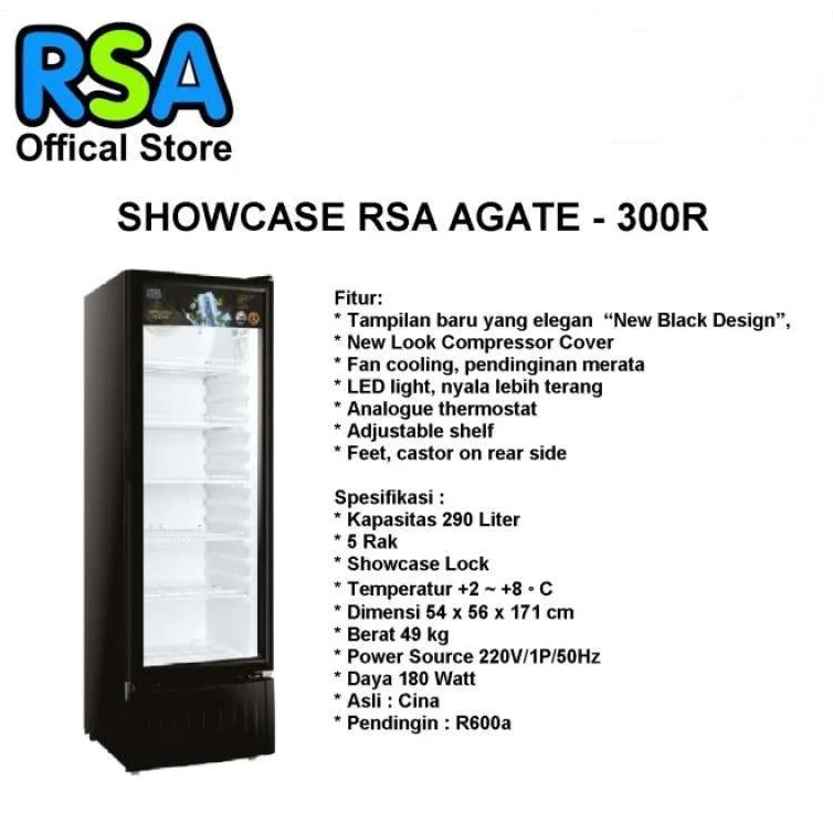 Jual RSA AGATE300R SHOWCASE 290 LITER | Shopee Indonesia
