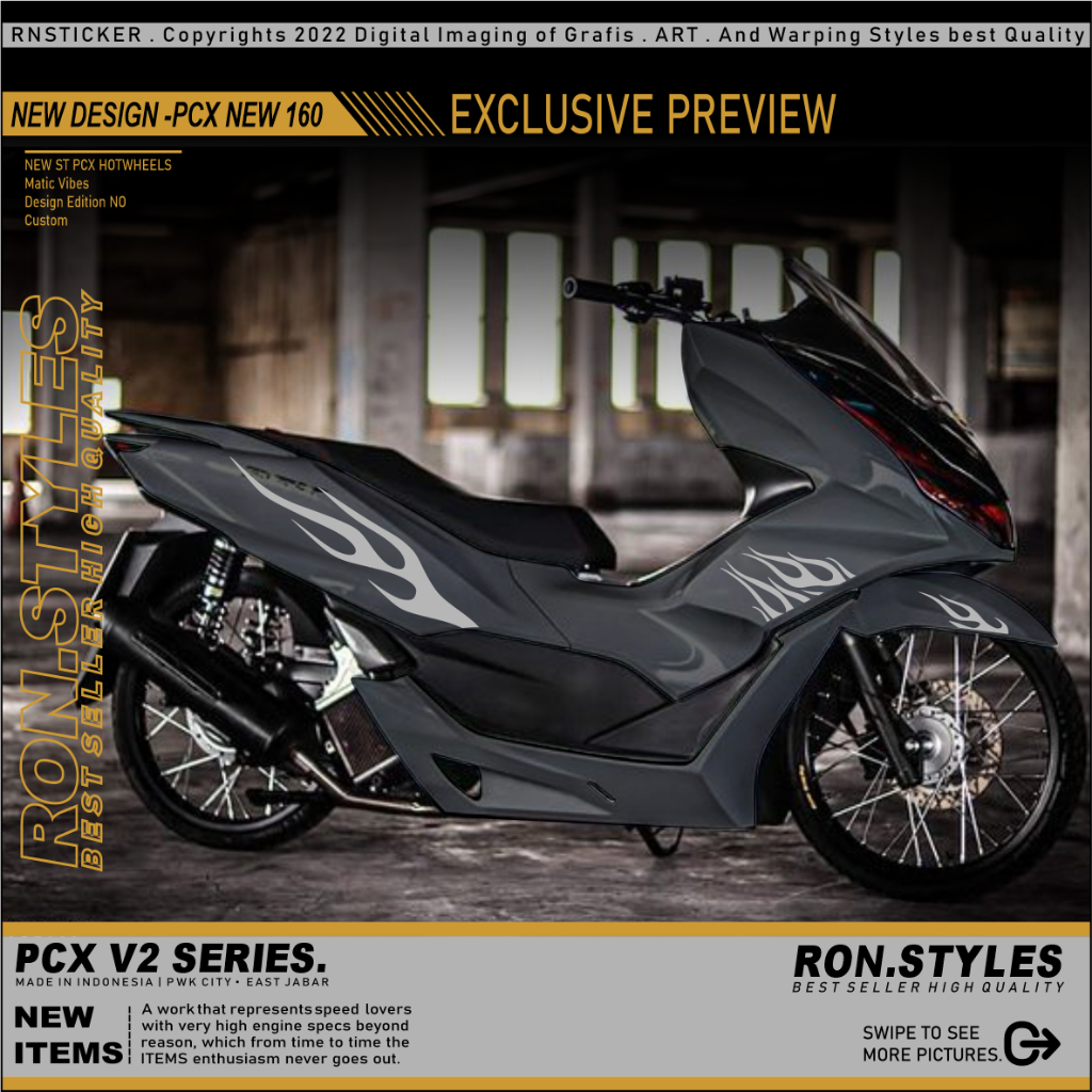 Jual V2 CUTTING STICKER STRIPING PCX NEW 160 STRIPING VARIASI PCX API ...