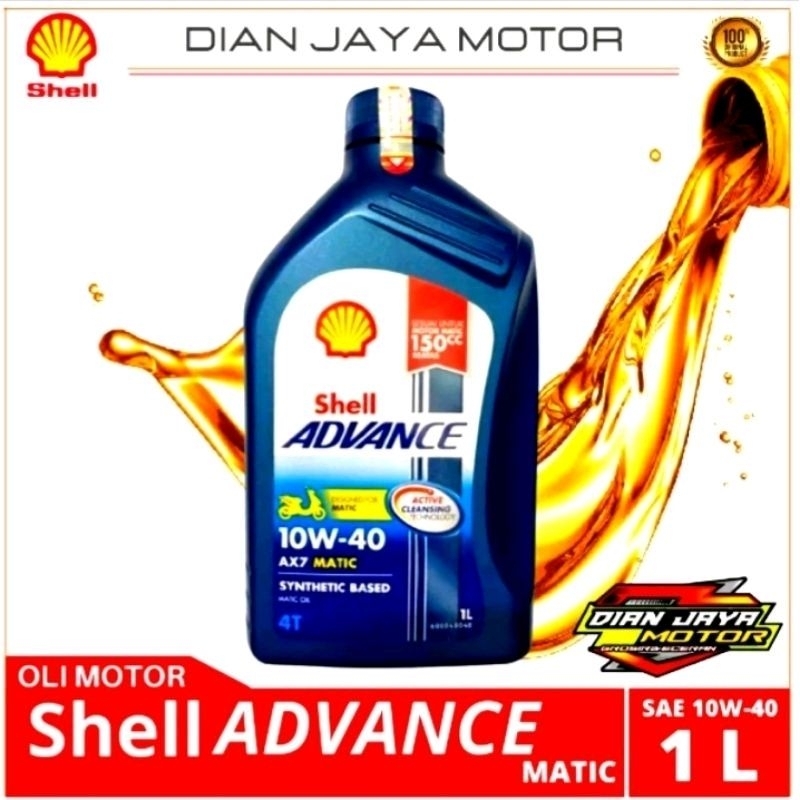 Jual SHELL ADVANCE AX7 1L 10W-40 Shell Matic Biru SCOOTER SYINTHETIC ...