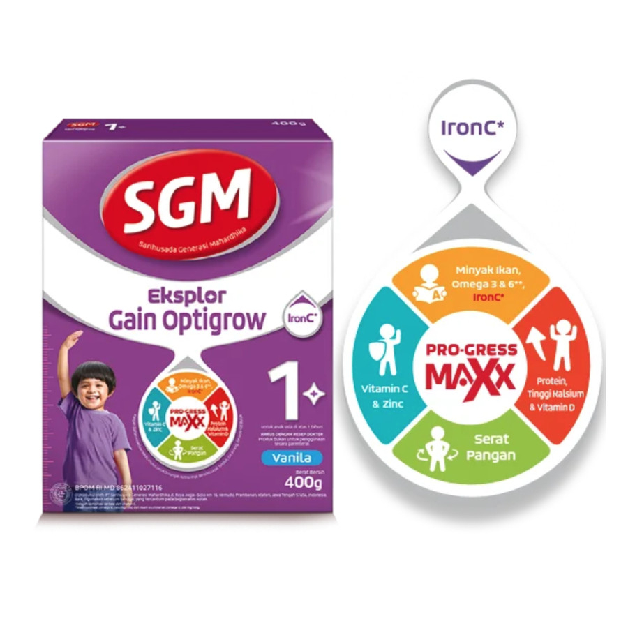 Jual SGM EKSPLOR GAIN OPTIGROW VANILLA 400GR UNTUK ANAK USIA 1-5 TAHUN ...