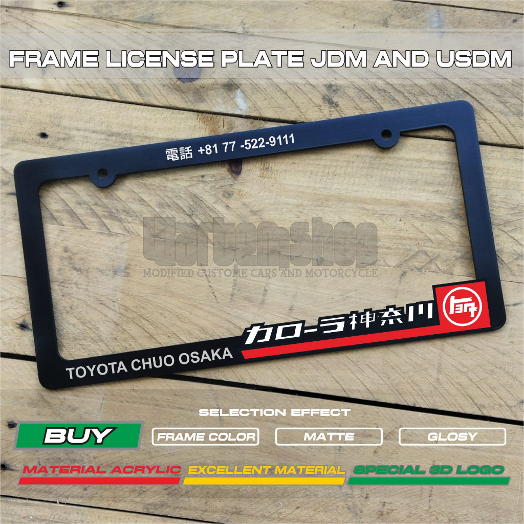 Jual FRAME PLATE MOBIL JDM AND USDM TOYOTA CHUO OSAKA | Shopee Indonesia