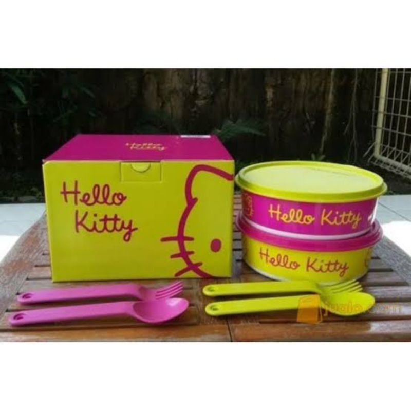 Jual Tupperware hello Kitty meal time bekal bulat karakter lunch box ...