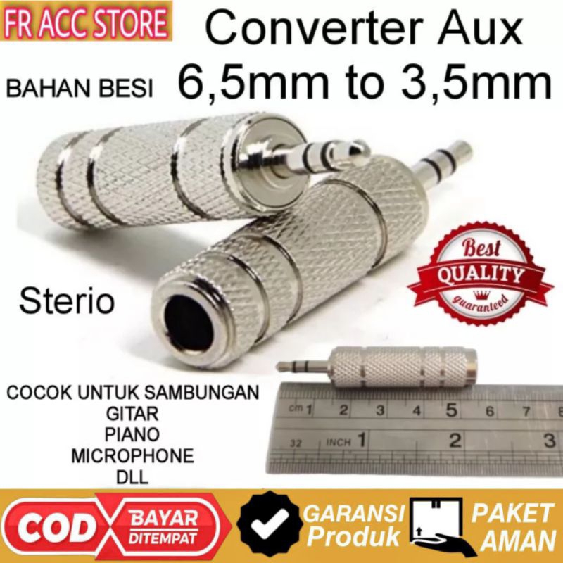 Jual Sambungan Jack 6.5 mm Ke 3.5 mm Converter Aux 6,5mm To 3,5mm ...