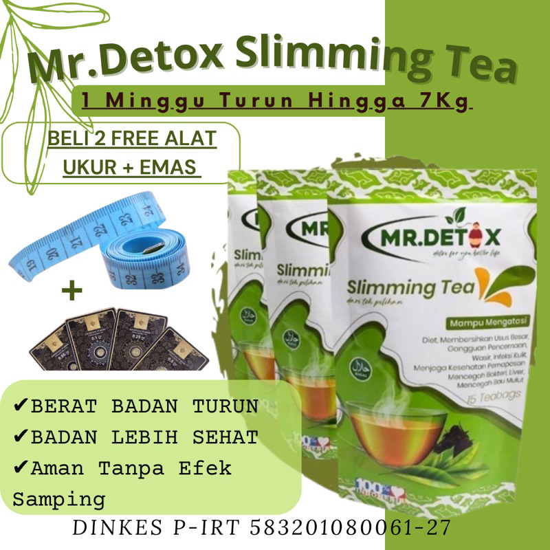 Jual MR Detox Teh Pelangsing Herbal Alami Teh Detoks Teh Diet Slimming ...
