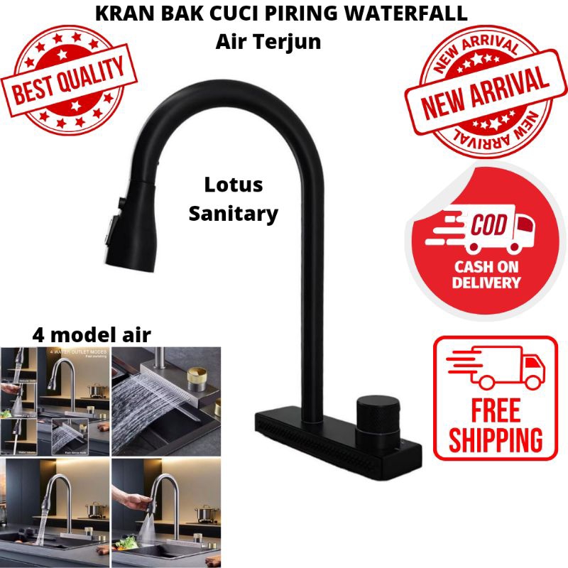 Jual kran tarik BCP bak cuci piring meja 4 model air Waterfall air ...