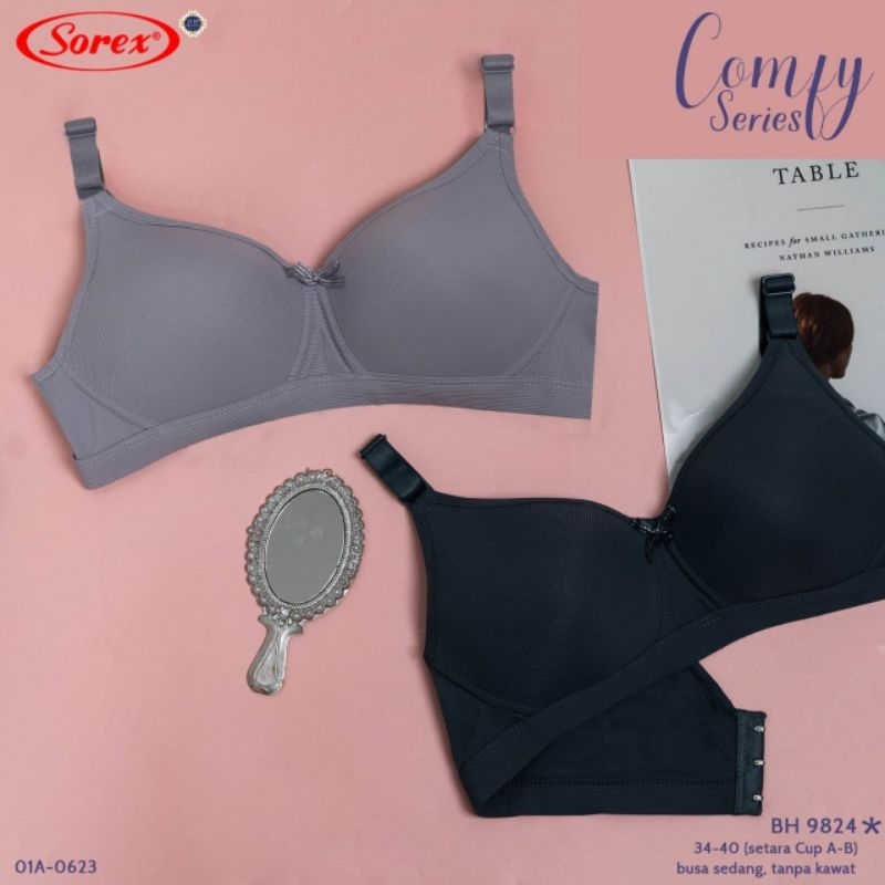 Jual Sorex BH 9824 busa tanpa kawat kait 3 cup B comfy series bra 34-40 ...