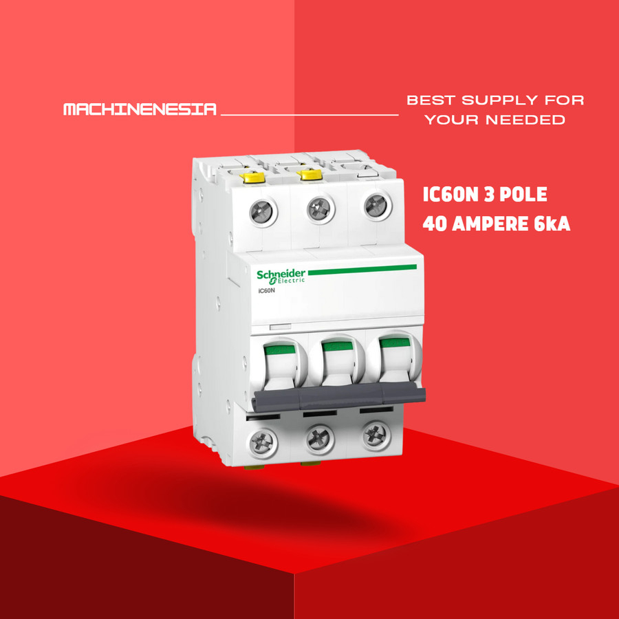 Jual MCB SCHNEIDER 40A 40 AMPERE 3P 3PHASE ACTI9 IC60N 3 POLE ORIGINAL MCB | Shopee Indonesia