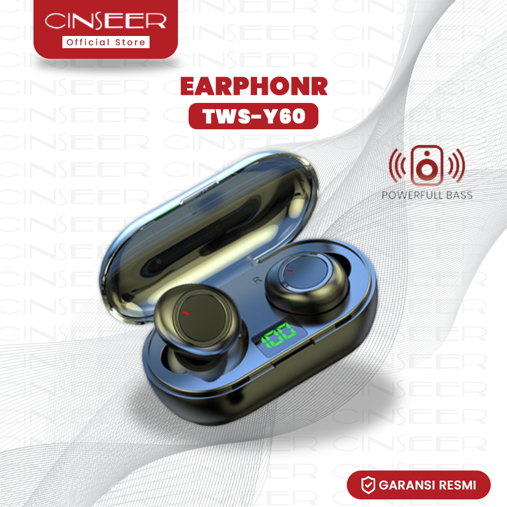 Jual CINSEER Earphone Bluetooth True Wireless Y60 HI-FI TWS ...