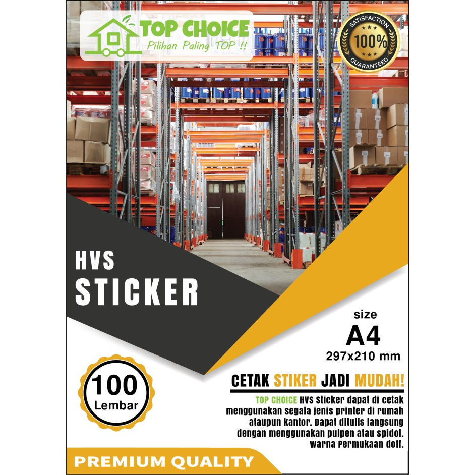 Jual Kertas Stiker HVS A4 TOP CHOICE Stiker Label Online Shop Dus ...