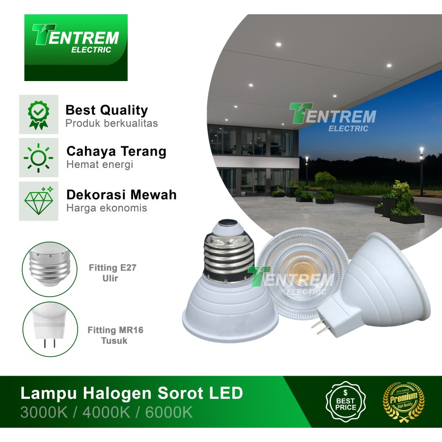 Jual Lampu Sorot LED Ulir E27 Tusuk MR16 Spotlight 3W 5W 7W 12W Terang ...