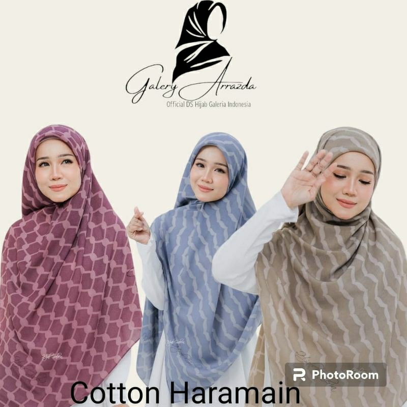 Jual Cotton haramain by HIJAB GALERIA size 140×140cm syar'i | Shopee ...