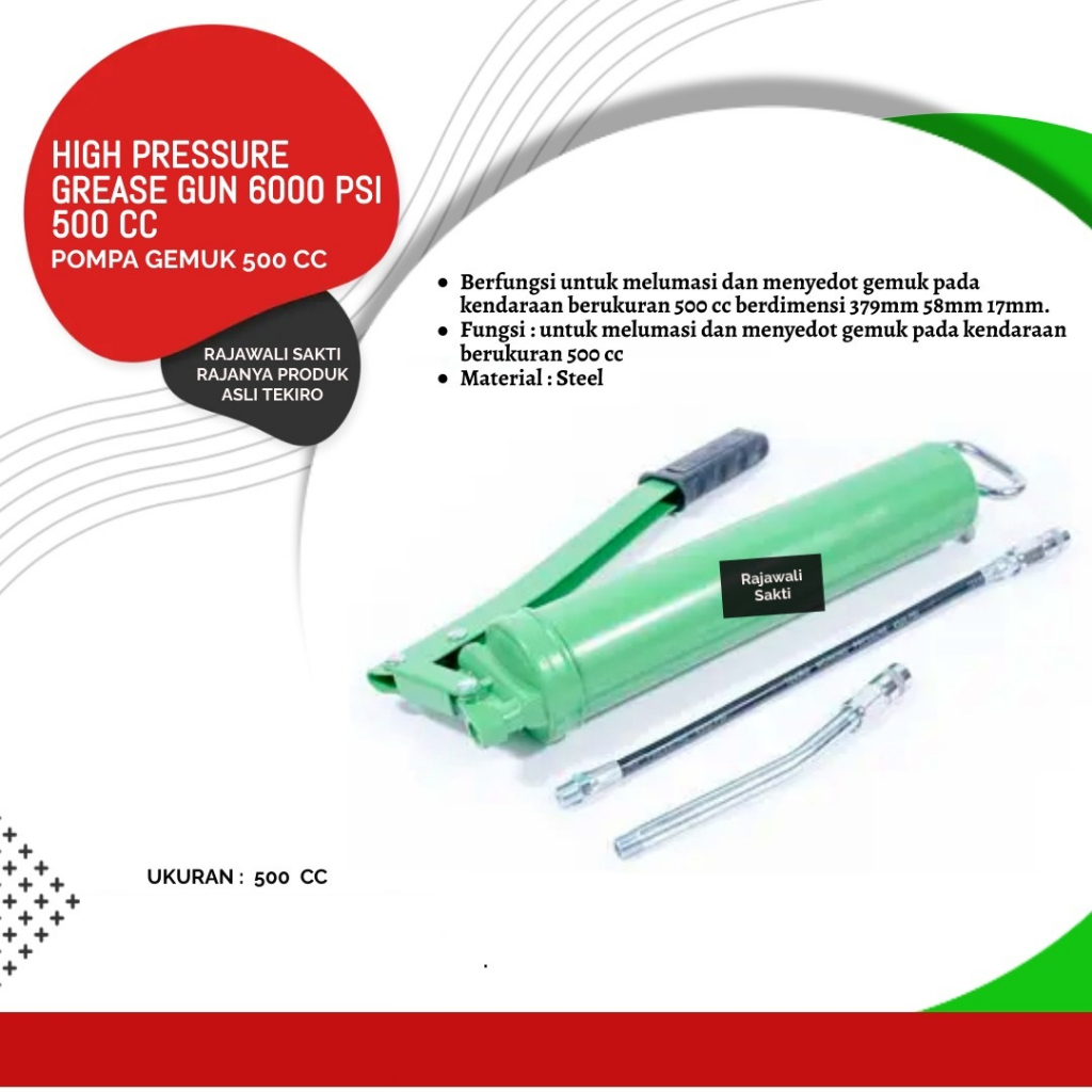 Jual TEKIRO HAND GREASE GUN 500 CC / POMPA GEMUK TANGAN | Shopee Indonesia