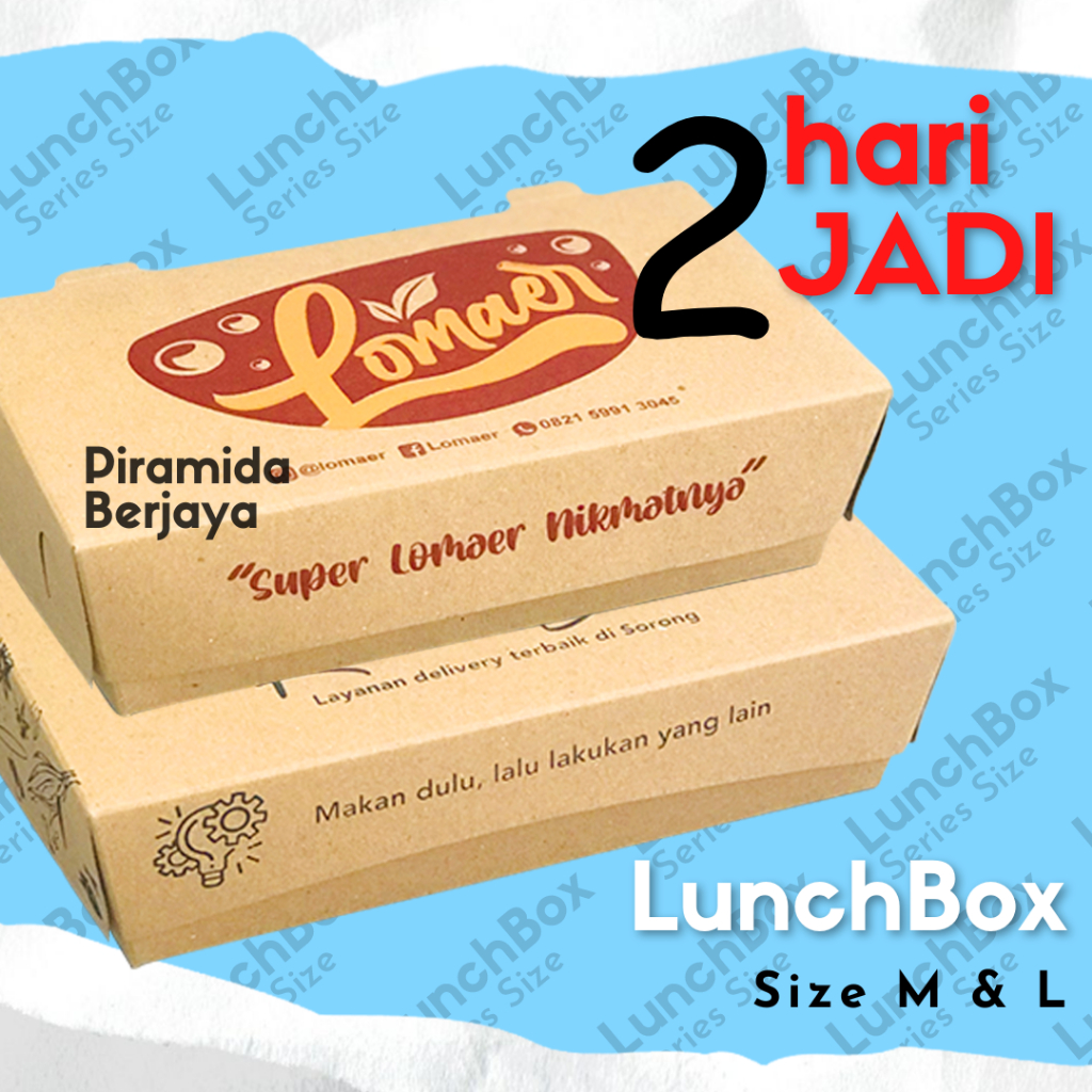 Jual Sablon Paper Lunch Box Kraft size M, L | Shopee Indonesia