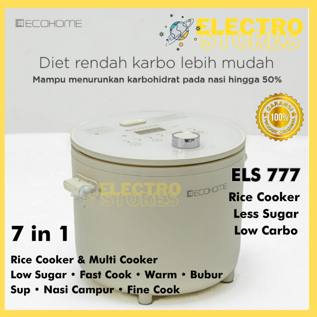 Jual Ecohome Rice Cooker Low Carbo ELS 777 / Penanak Multifungsi ELS777 ...