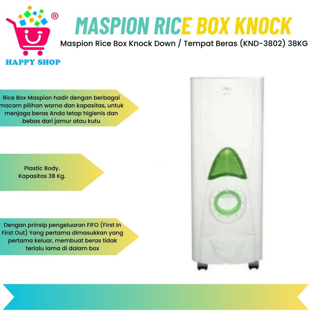 Jual Maspion Rice Box Knock Down / Tempat Beras (KND-3802) 38KG ...