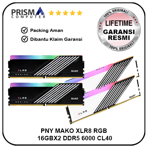 Jual MEMORY PNY MAKO XLR8 RGB 16GBX2 DDR5 6000 CL40 | Shopee Indonesia