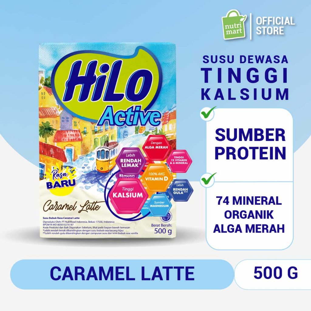 Jual HiLo Active Caramel Latte 500g dengan Alga merah - Susu Tinggi ...