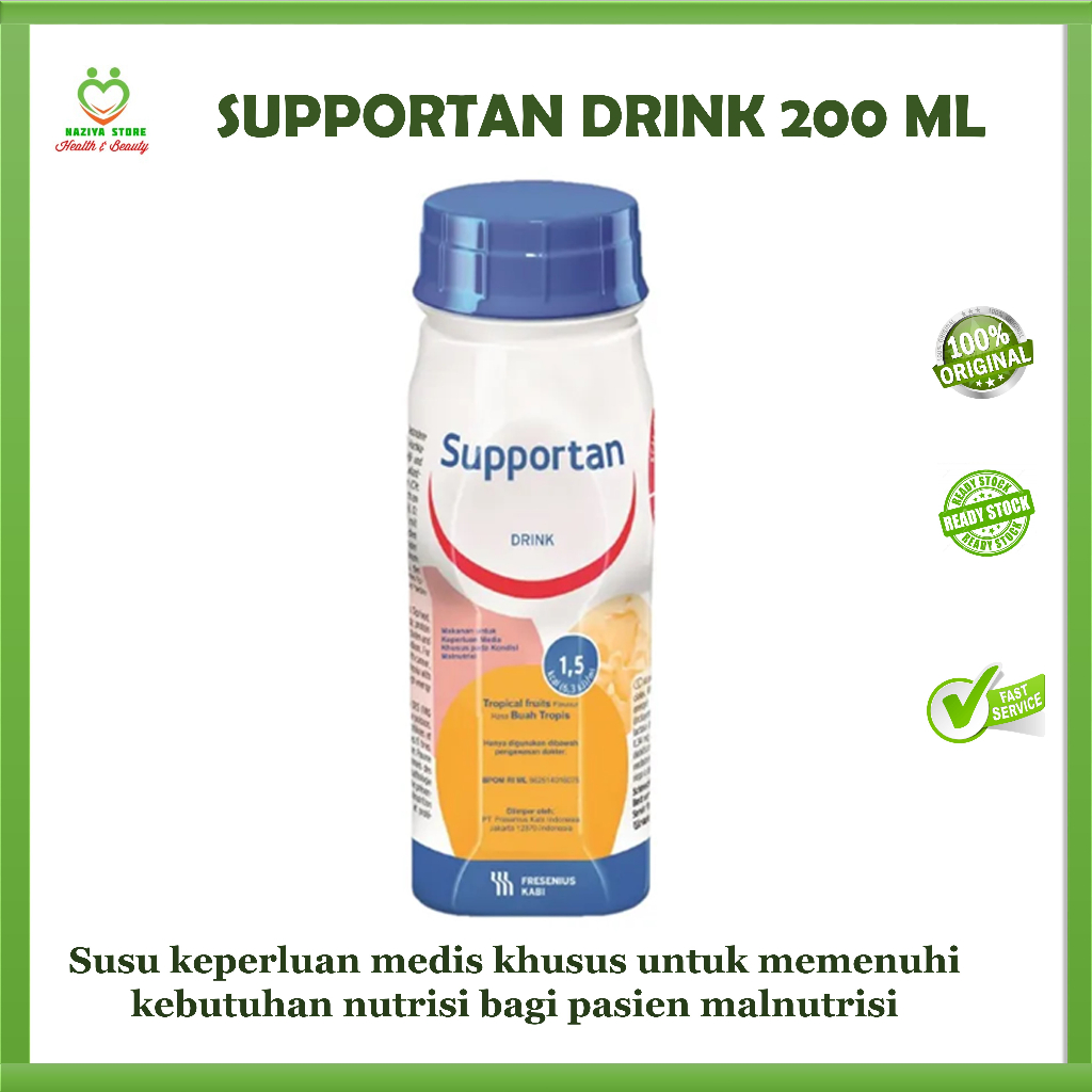Jual SUPPORTAN DRINK TROPICAL FRUITS 200 ML terapi malnutrisi dengan nutrisi lengkap 300 kalori ...