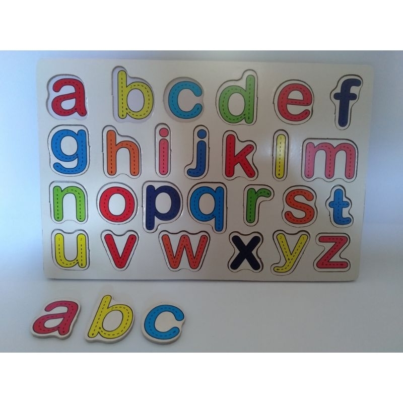 Jual mainan edukasi anak puzzle kayu huruf angka bentuk hijaiyah ...