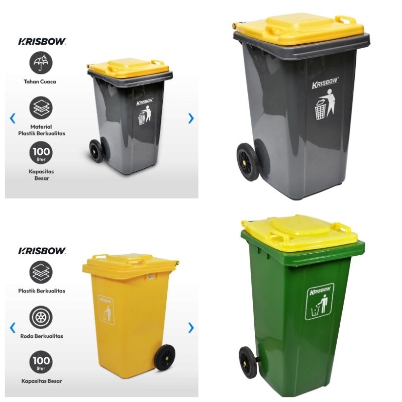 Jual KRISBOW TEMPAT SAMPAH OUTDOOR 100 LITER DENGAN RODA | Shopee Indonesia