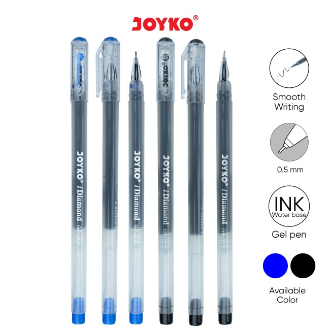 Jual Pulpen Gel / Ballpoint Gel / Gel Pen GP-212 / GP212 JOYKO BLACK ( PACK ) | Shopee Indonesia