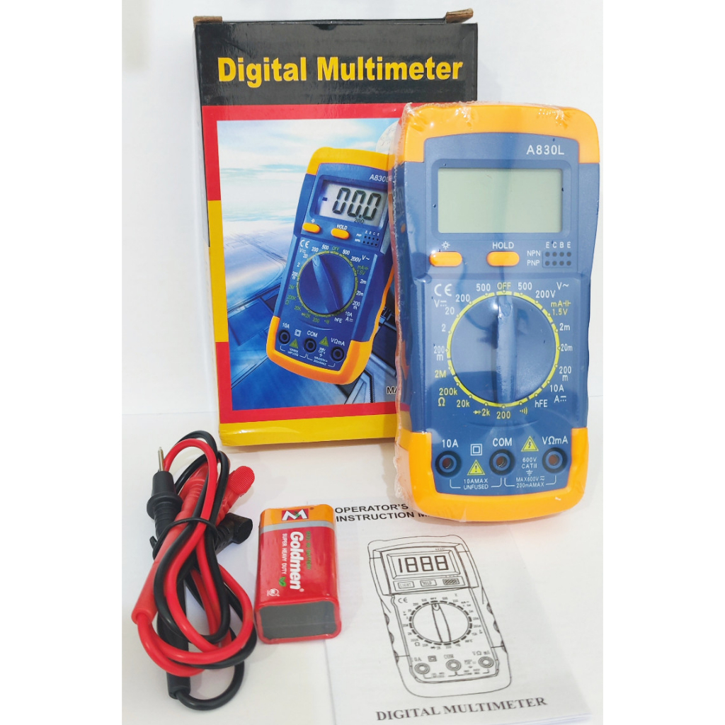 Jual Multitester Avometer Multimeter Digital A830L Plus Baterai ...