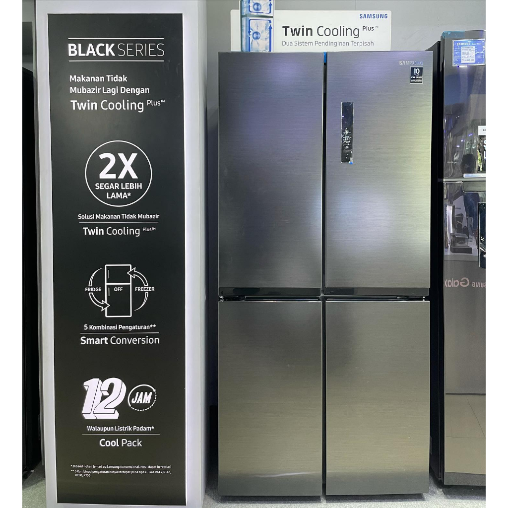 Jual Samsung RF48 RF48A4000B4/SE Kulkas Multi Door Twin Cooling Plus ...