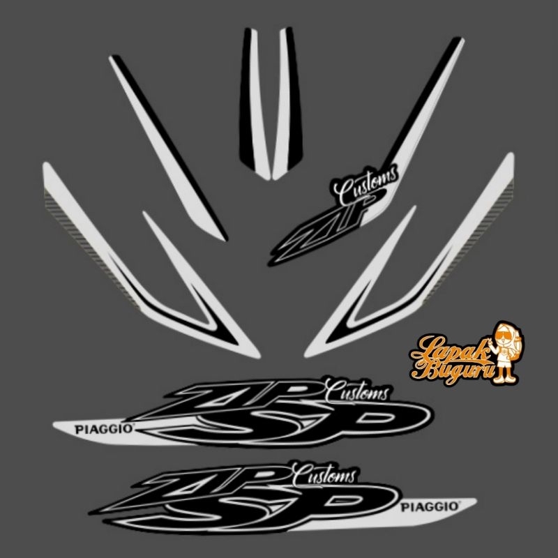 Jual PIAGGIO ZIP SP LIVERY STRIPING DECAL ZIP 100CC MOTOR CUSTOM LOKAL ...