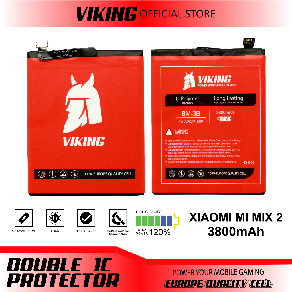 Jual VIKING Baterai Xiaomi Mi Mix 2 BM3B Double Power | Shopee Indonesia