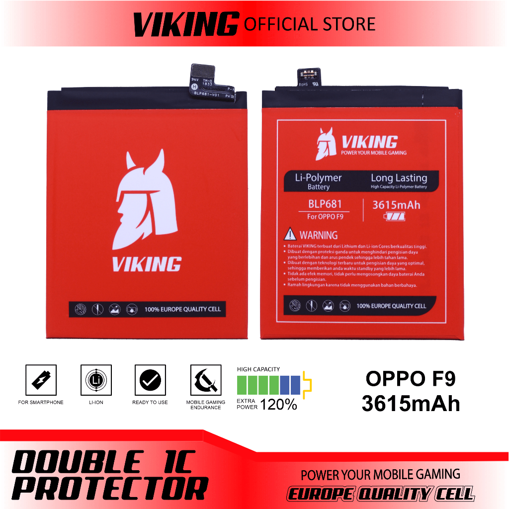 Jual VIKING Baterai Oppo F9 - F9 Pro - R17 BLP681 Double Power | Shopee ...