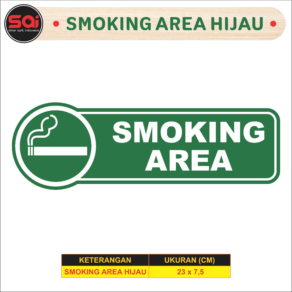 Jual STIKER VINYL SMOKING AREA LAMINASI GLOSSY | Shopee Indonesia