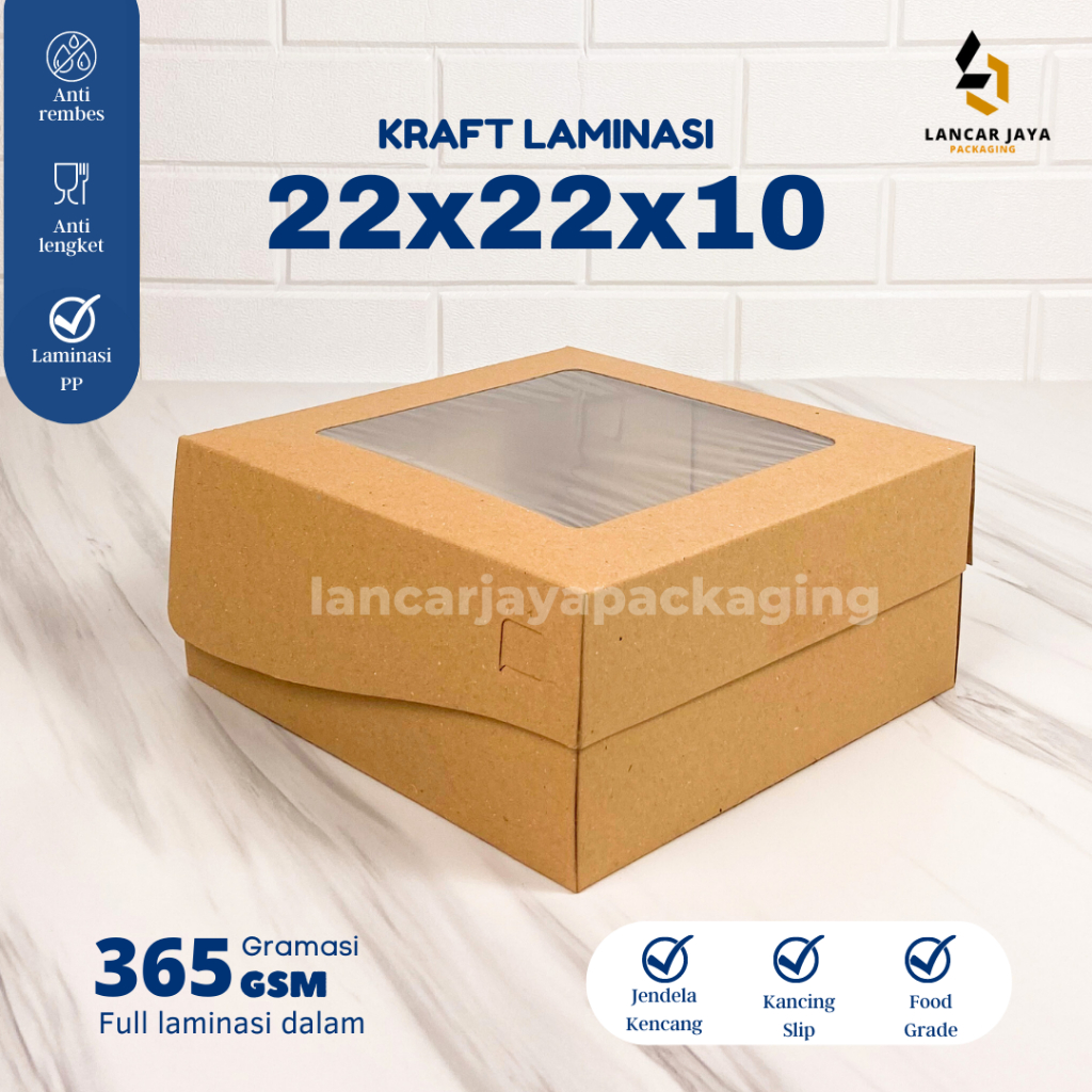 Jual [350 gsm] Box Tart Kotak Kue Chiffon Cake Pudding Kraft Jendela ...